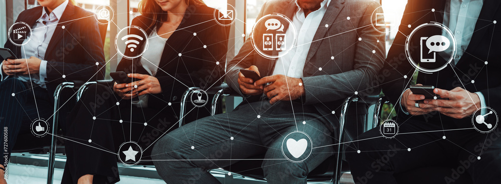 Social media and young people network concept. Modern graphic interface ...