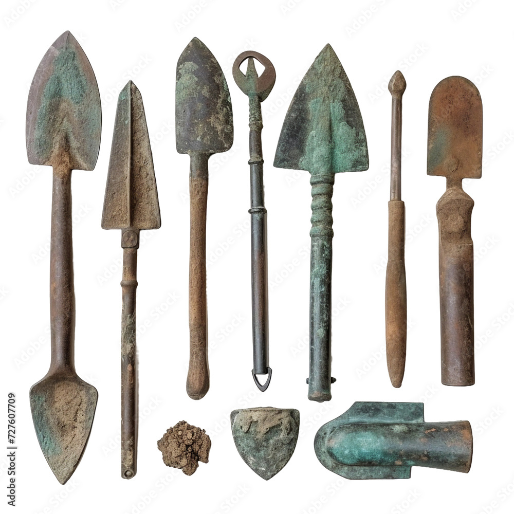 Bronze age tools, transparent background, isolated image, generative AI ...
