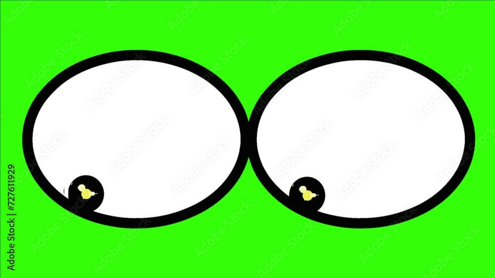 Green screen cartoon animation of eyes glancing and reading. Perfect ...