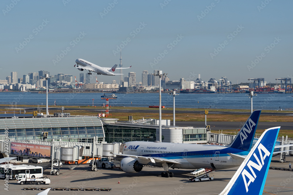Tokyo, Japan – Nov.20th, 2023: Japan Airlines airplane taking off from ...