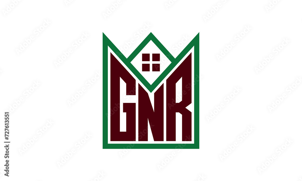 GNR initial letter real estate builders logo design vector ...
