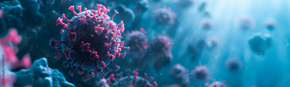 Germs under a microscope Stock Photo | Adobe Stock