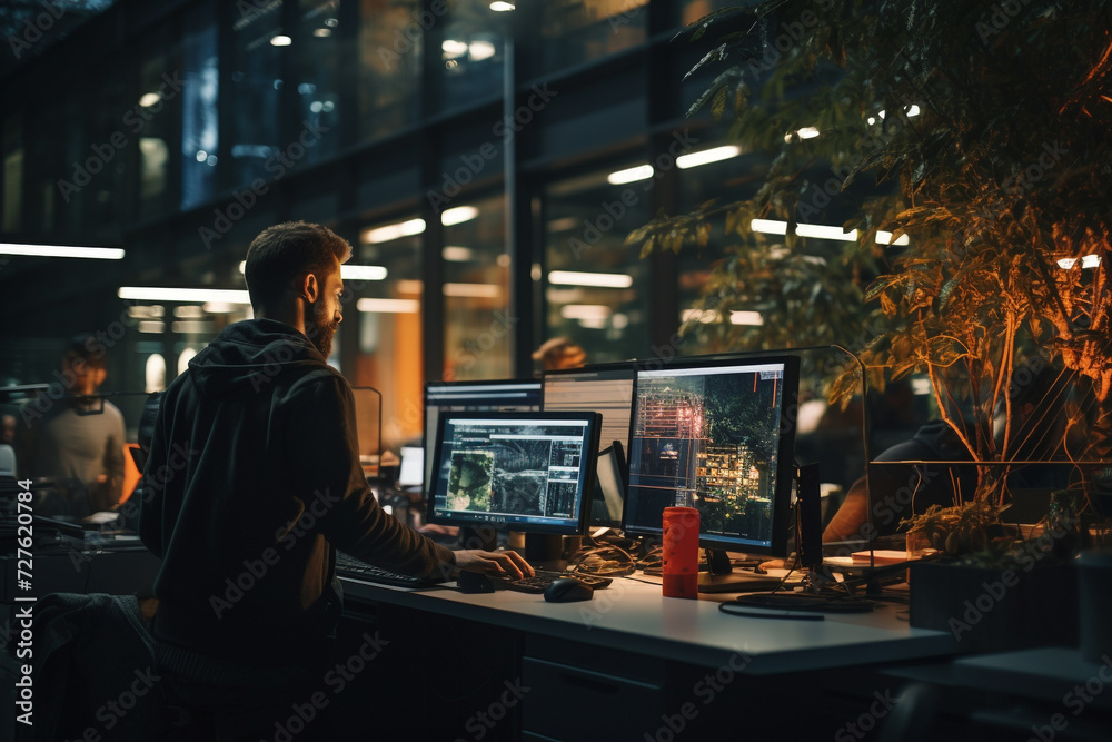 Documentary-style stock photo of financial data analysis, featuring ...