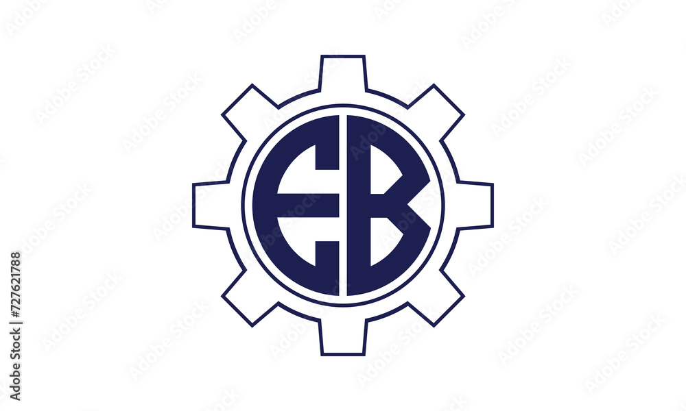 EB initial letter mechanical circle logo design vector template ...