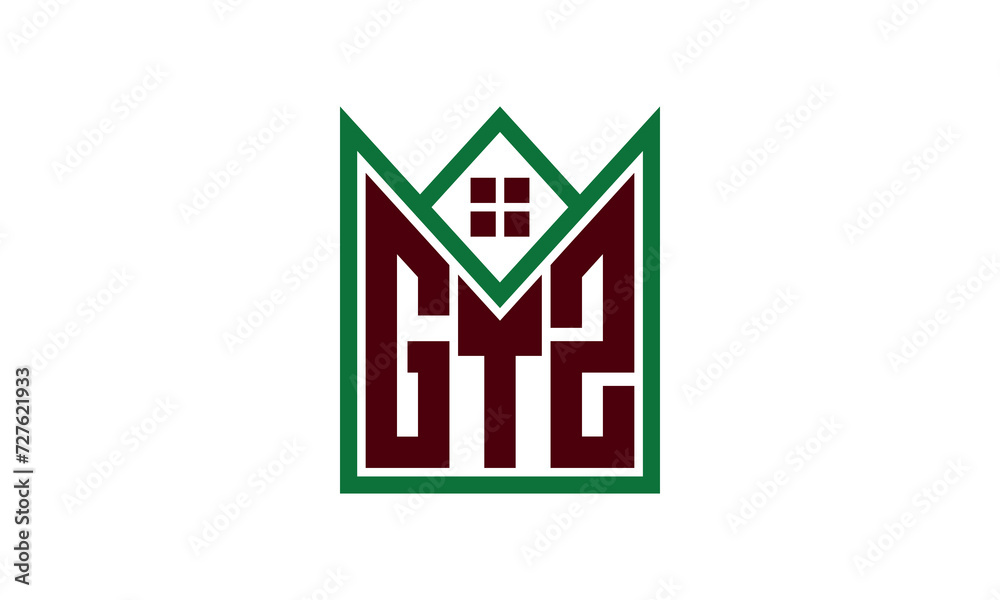 GTZ initial letter real estate builders logo design vector ...