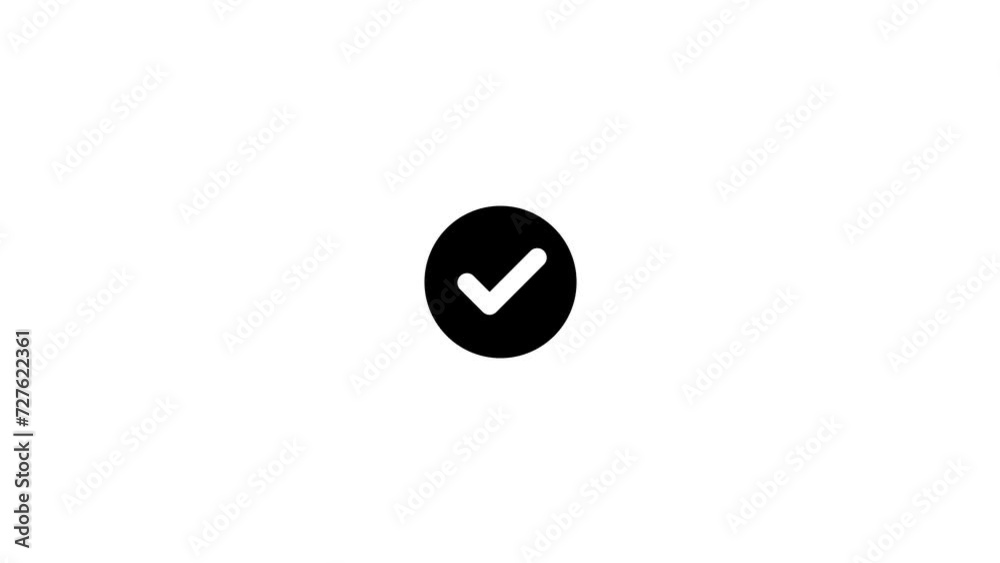 Check mark symbols. Success, accepted. Animation in motion graphics of ...