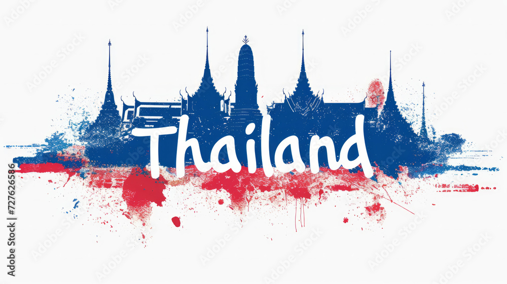 Travel to Thailand country illustration background with a mix of Thai ...