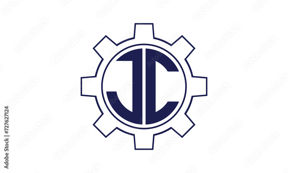 JC initial letter mechanical circle logo design vector template ...