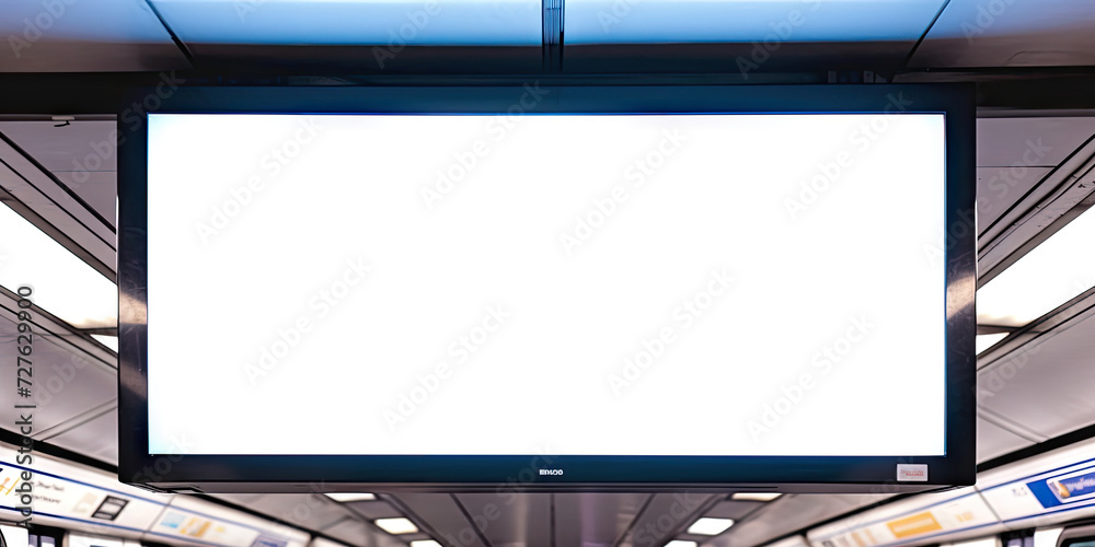 a blank screen is installed in an indoor train,Mockup LCD Screen Blank ...