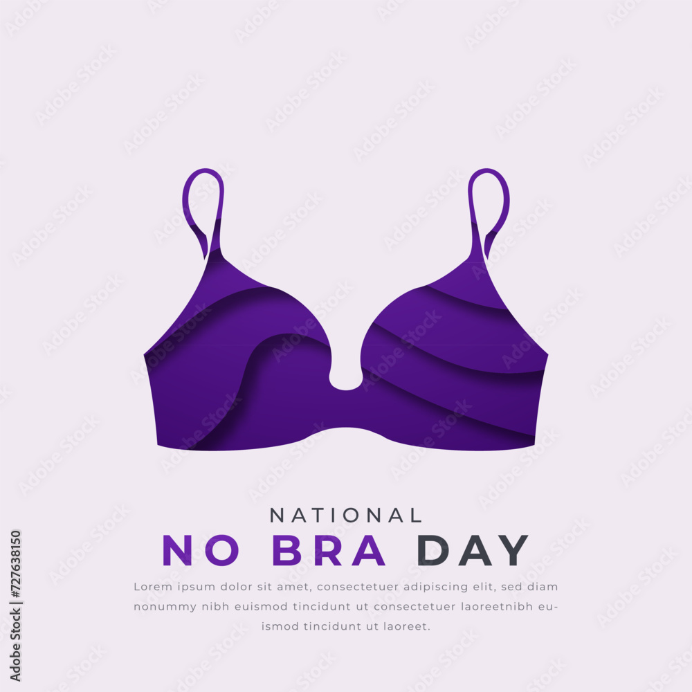 National No Bra Day Paper cut style Vector Design Illustration for ...
