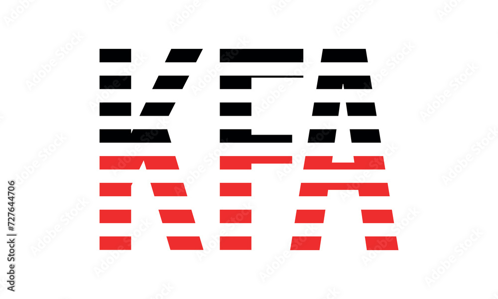 KFA three initial letter iconic line negative space minimal logo design ...