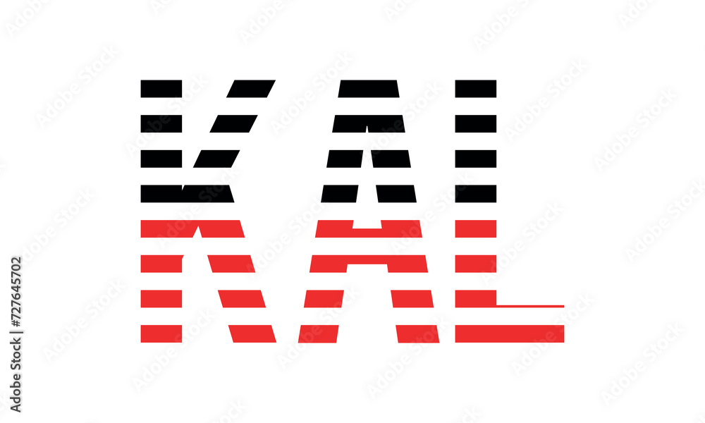 KAL three initial letter iconic line negative space minimal logo design ...