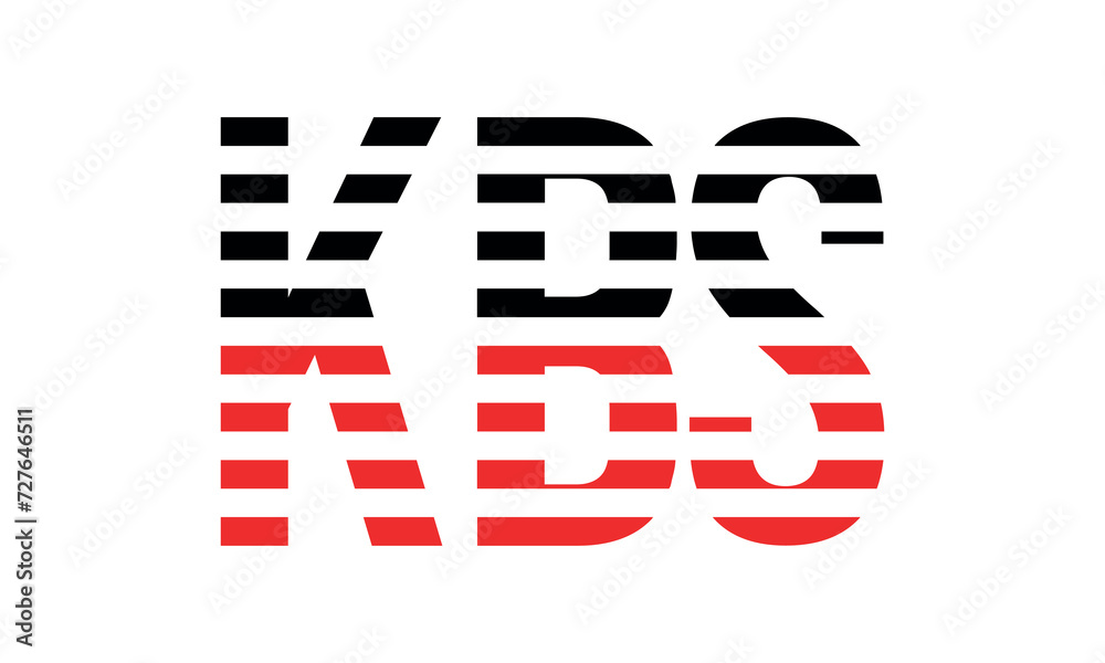 KBS three initial letter iconic line negative space minimal logo design ...