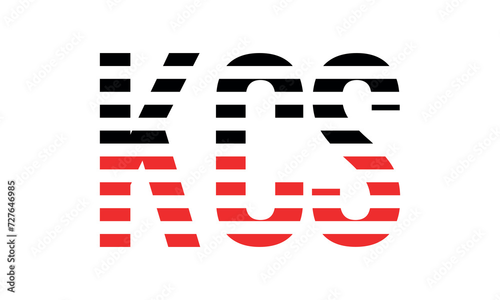 KCS three initial letter iconic line negative space minimal logo design ...