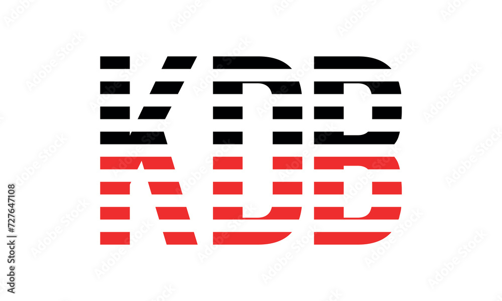 KDB three initial letter iconic line negative space minimal logo design ...