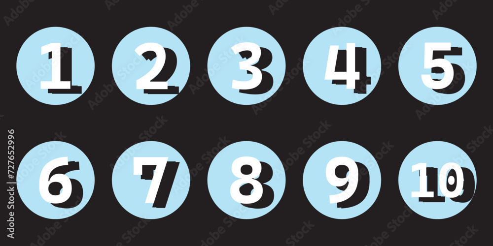 Number font. Font of numbers in classical french didot or didone style ...