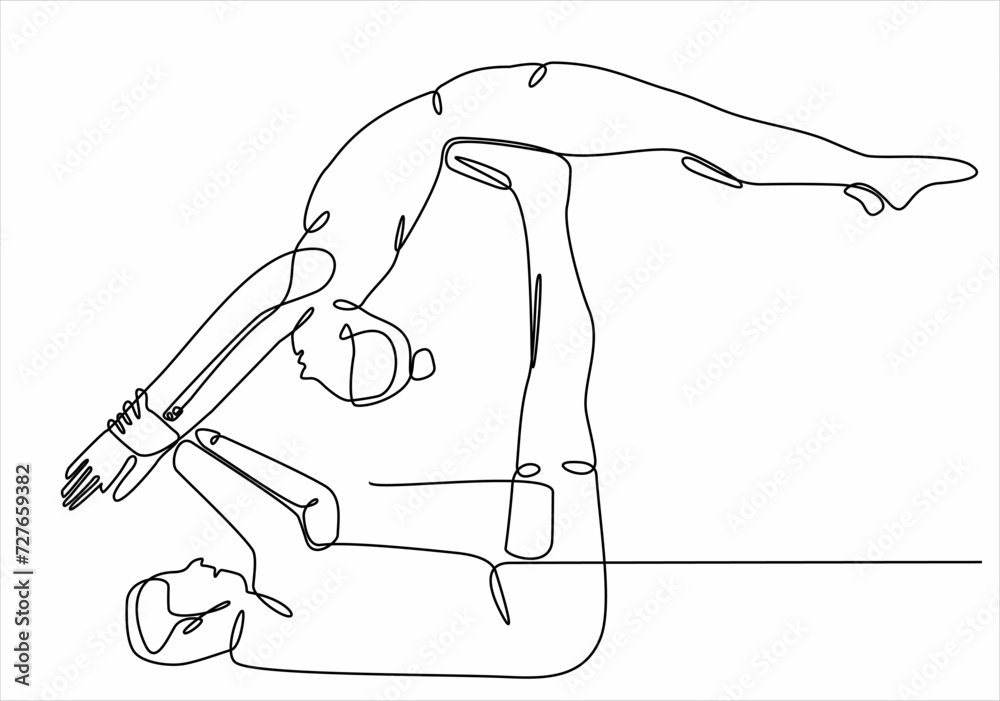 continuous line drawing stretching various concepts female and male ...