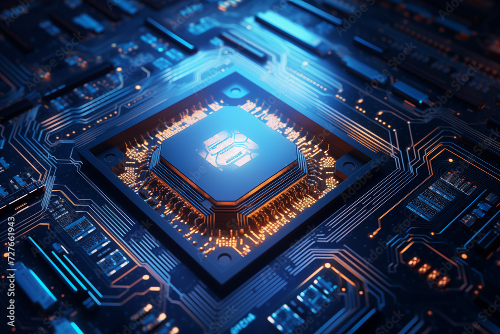Cross-section image revealing inner layers of CPU. Generative AI Stock ...