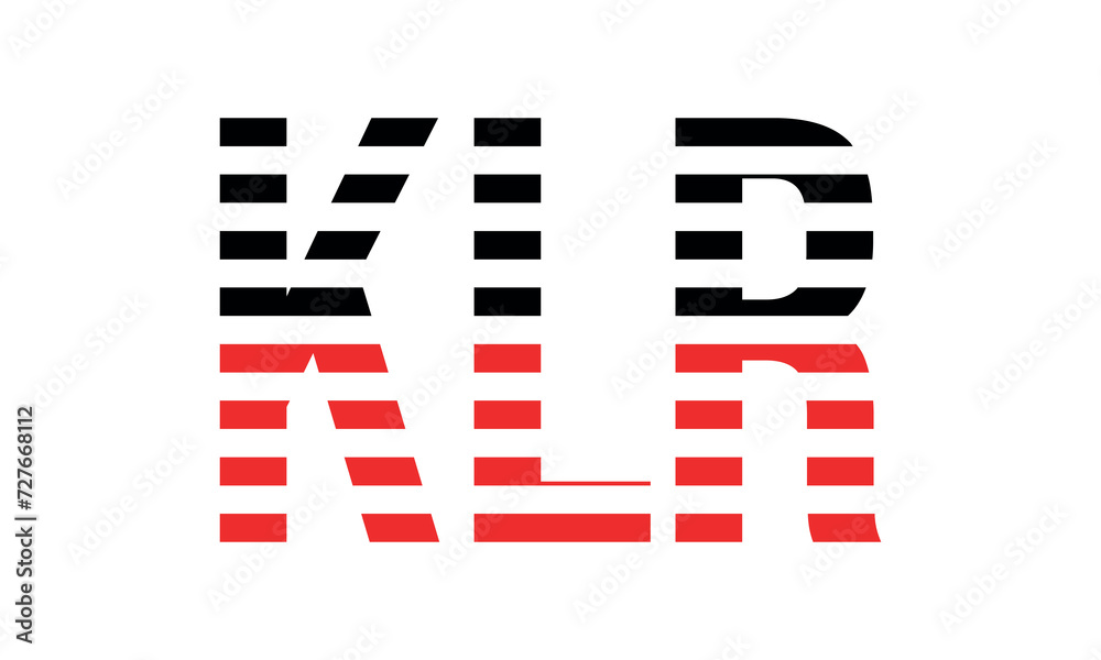 KLR three initial letter iconic line negative space minimal logo design ...
