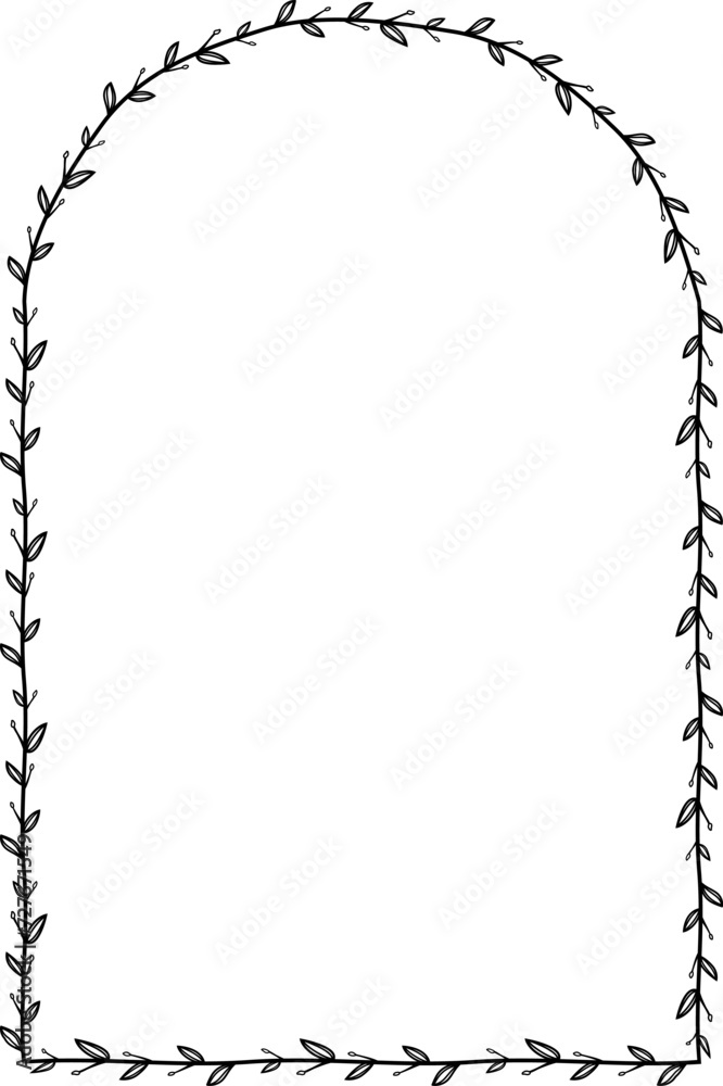 Round Arch Vertical Frame architectural arche window door Vintage frame ...