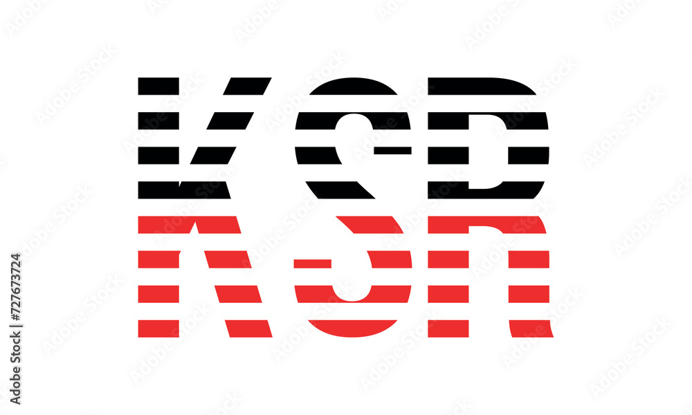 KSR three initial letter iconic line negative space minimal logo design ...