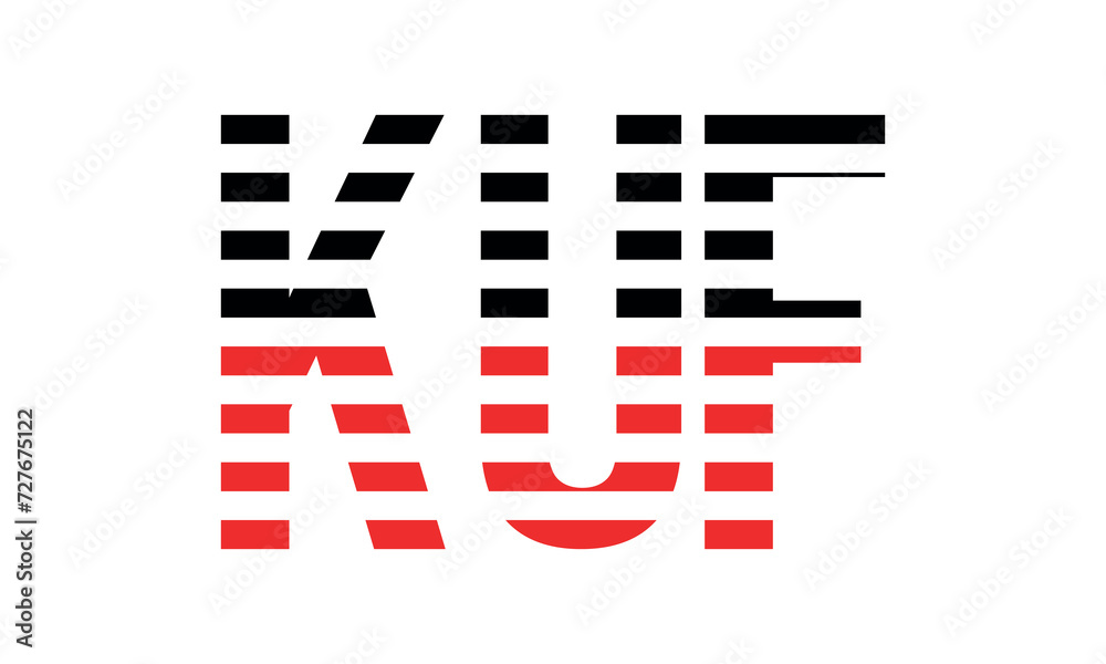 KUF three initial letter iconic line negative space minimal logo design ...