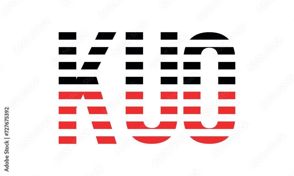 KUO three initial letter iconic line negative space minimal logo design ...