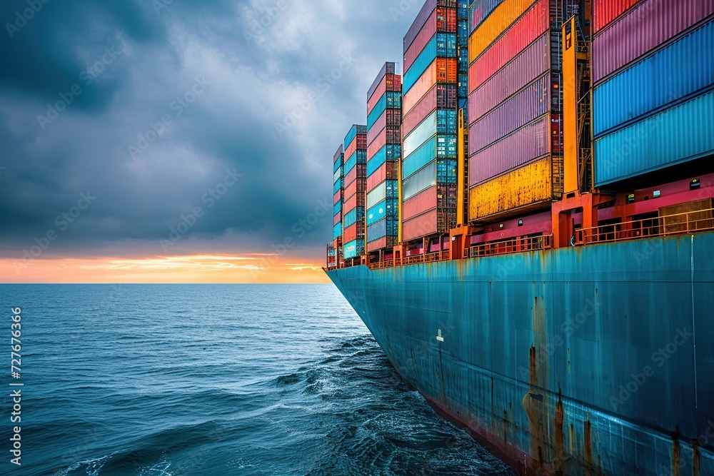 Container Loading: Freight Transport at International Port,Cargo ...