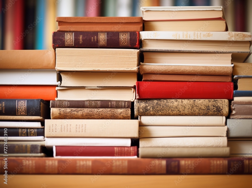 Literary Legacy Books, Explore the allure of a towering stack of ...