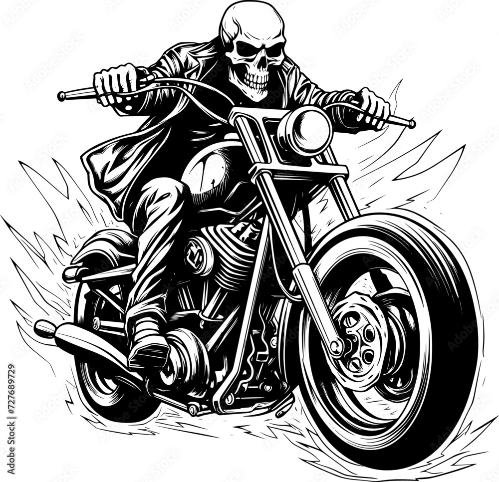 Vetor de skeleton biker svg, skeleton svg, biker svg, biker clipart ...
