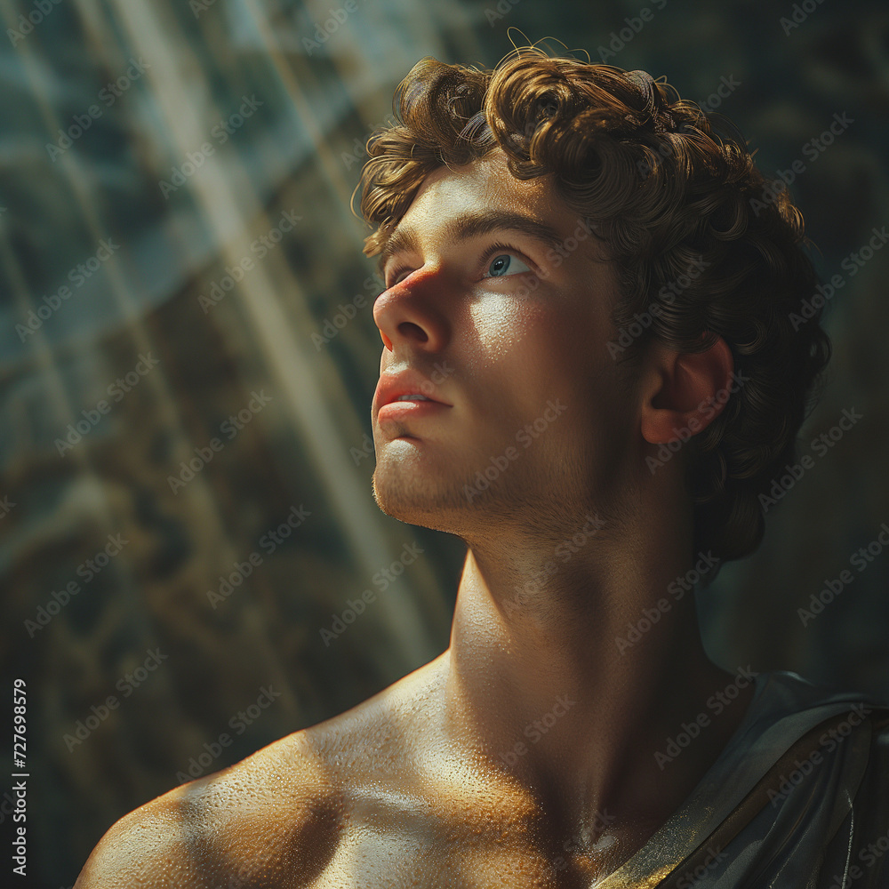 Alexander the Great in Babylon. His eyes, imbued with deep knowledge ...