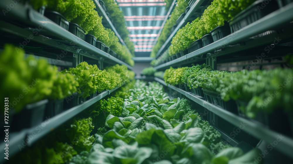 Foto de Plant vertical farms producing vegetables, Fresh organic ...