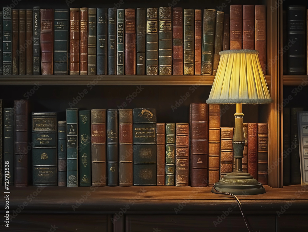 legal compliance bookshelf, with a focus on the spines of various thick ...