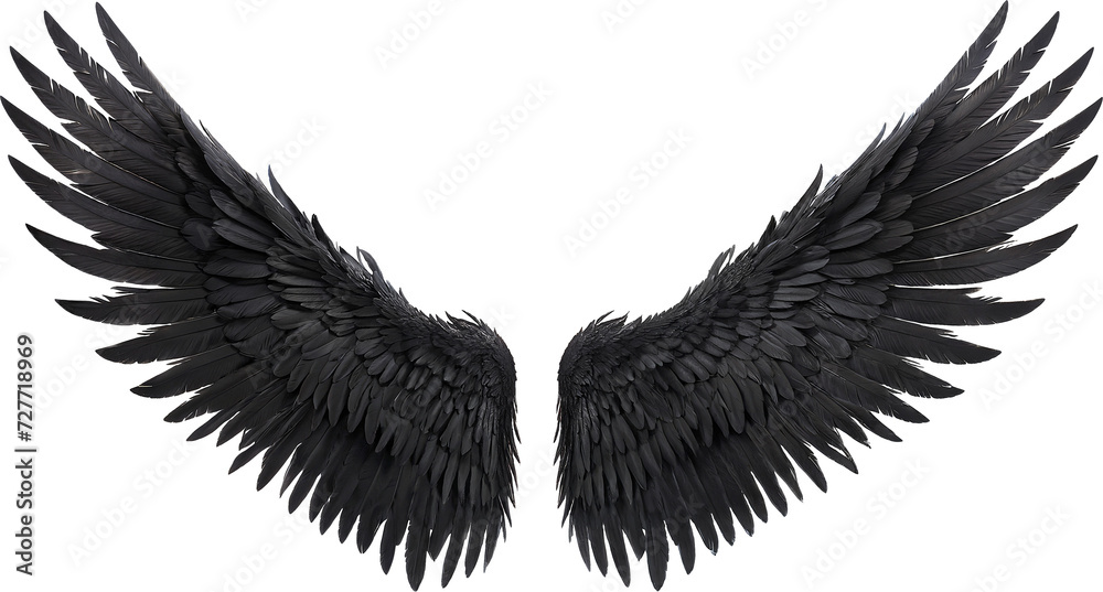 Black wing isolated on transparent background, Generative AI. Stock ...