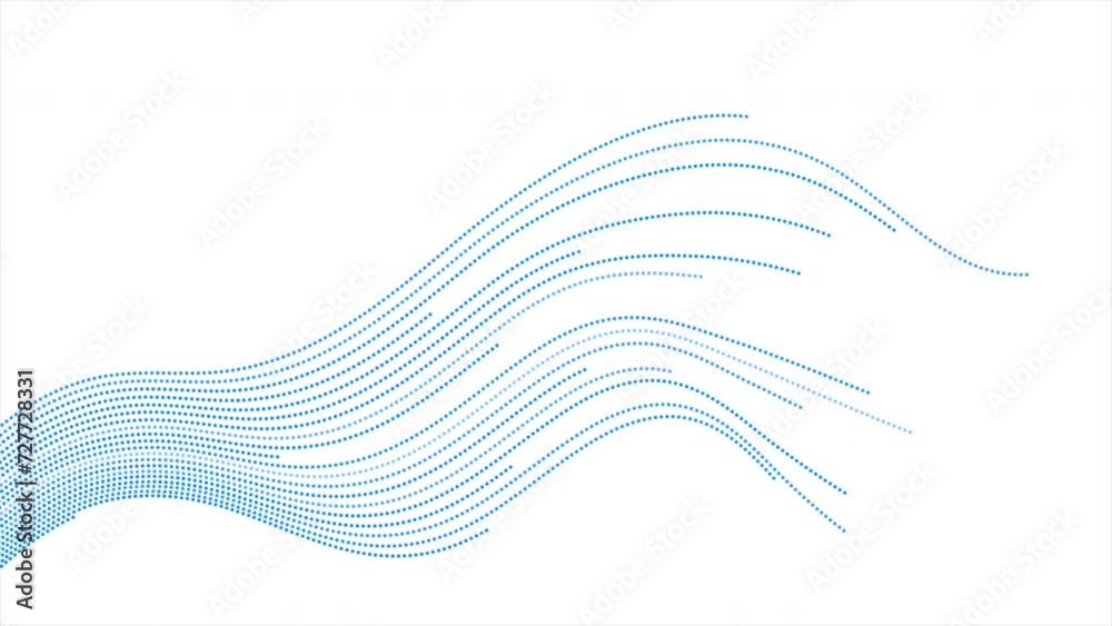 Blue minimal wavy dotted lines abstract futuristic tech background ...