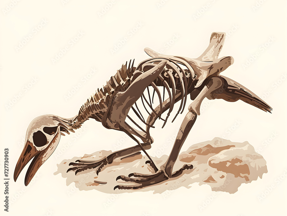 Anatomically Accurate Bird Skeleton Illustration in Side Profile ...