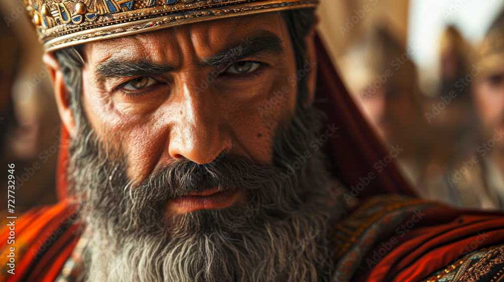 A king of a huge empire leading his army in a war battle Generative AI ...