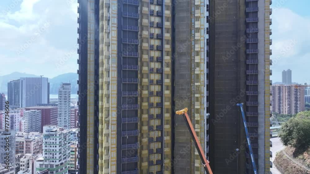 Railway Superstructure Property development Construction Project built on a hillside slope peak ...