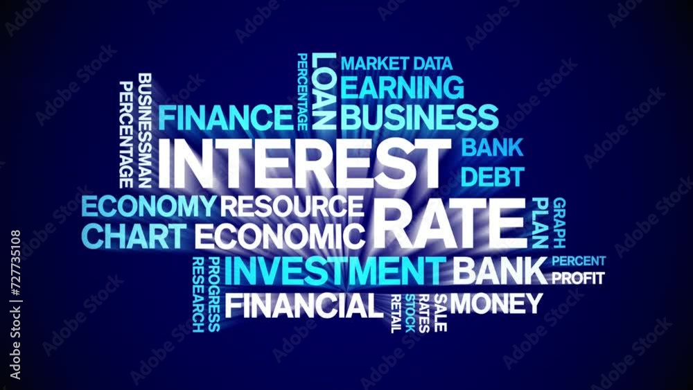 interest rate animated word cloud;text design animation tag kinetic ...