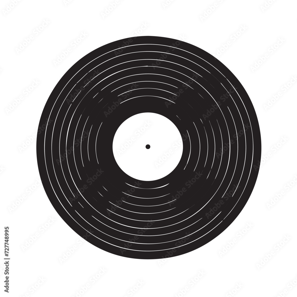 Vinyl record in cartoon, doodle style . Image for t shirt. Isolated 2d ...