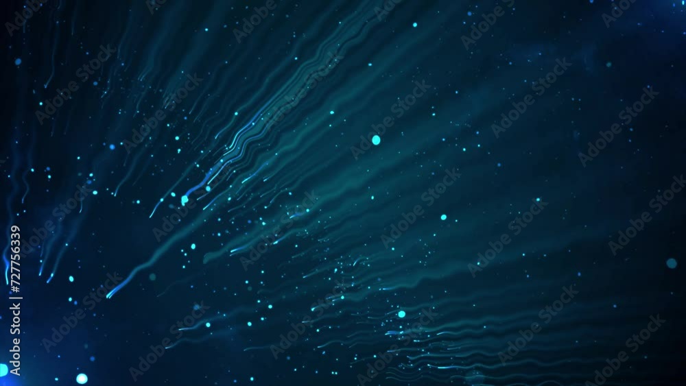 Particles moving all around background like stars in the space.Flying ...