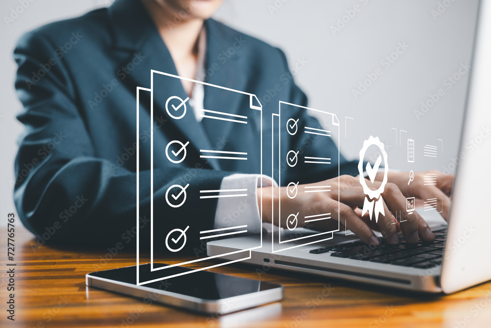 Business checking quality assurance QA or QC management. Service ...