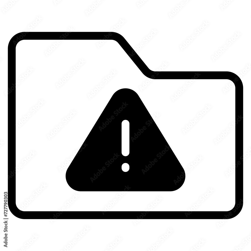 Folder error icon. Folder with exclamation mark. icon related to ...