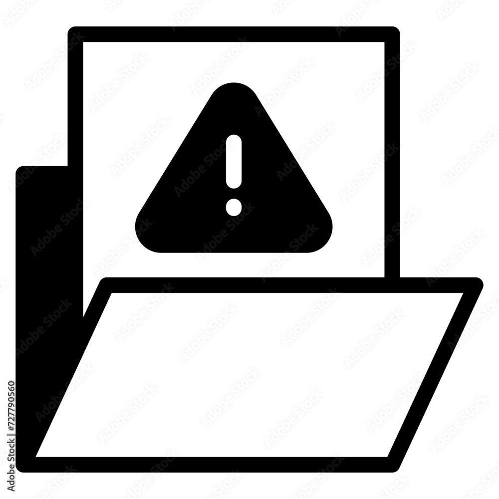 Vecteur Stock Folder error icon. Folder with exclamation mark. icon ...