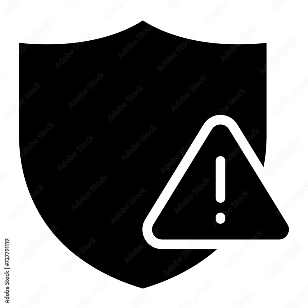Security alert icon. Shield with exclamation mark. icon related to ...