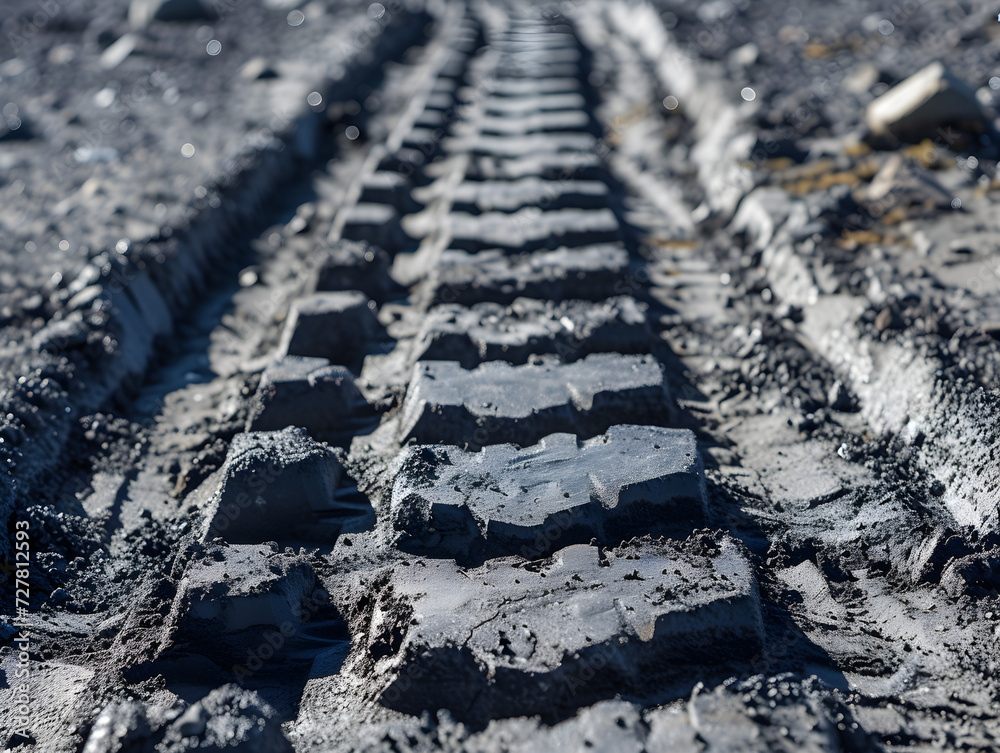 Tire Track Texture in Muddy Terrain Close-up – Sharp Foreground Detail ...