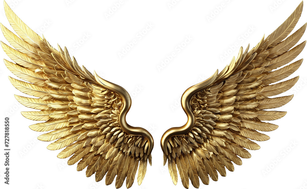 Gold wing isolated on transparent background. royal luxury wings ...