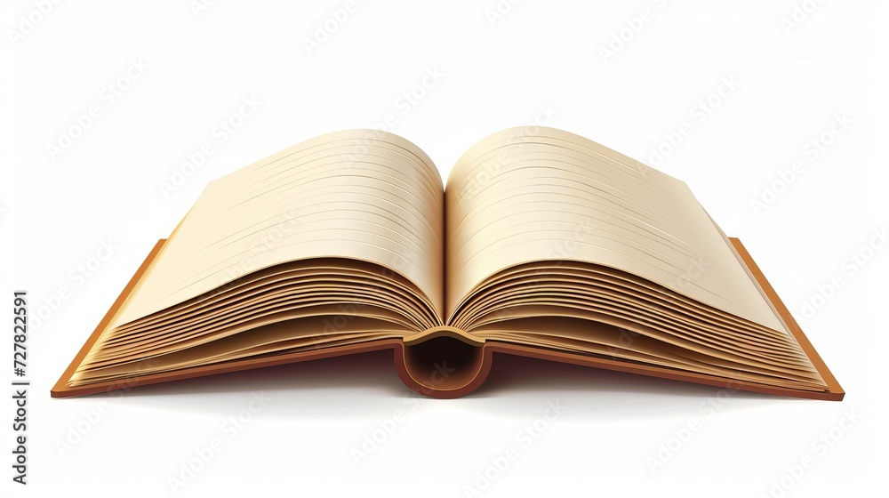 3D book icon. Open handbook rendered in vector form, isolated on a ...