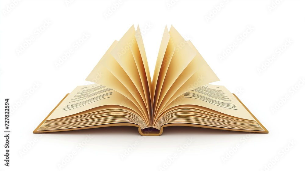 3D book icon. Open handbook rendered in vector form, isolated on a ...