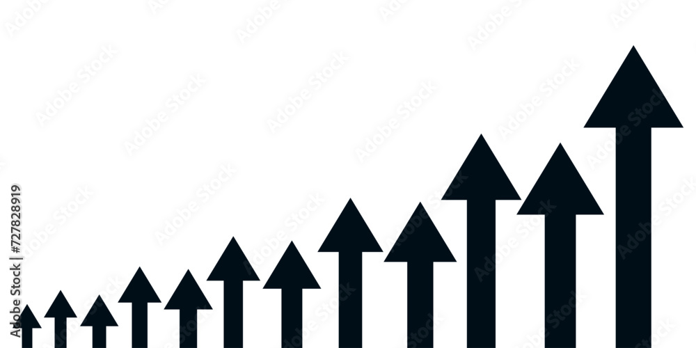 Growing arrows up graph chart, boosting of business result, growth ...
